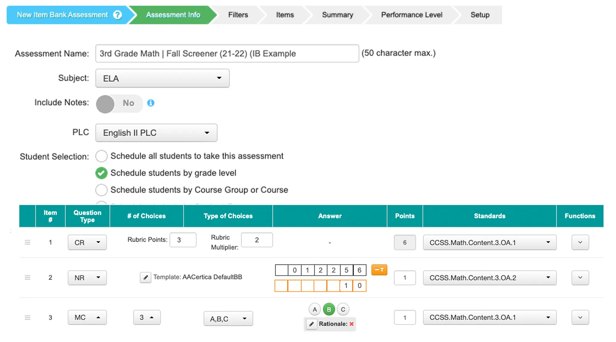 Custom-Built Standards-Aligned Assessment Platform