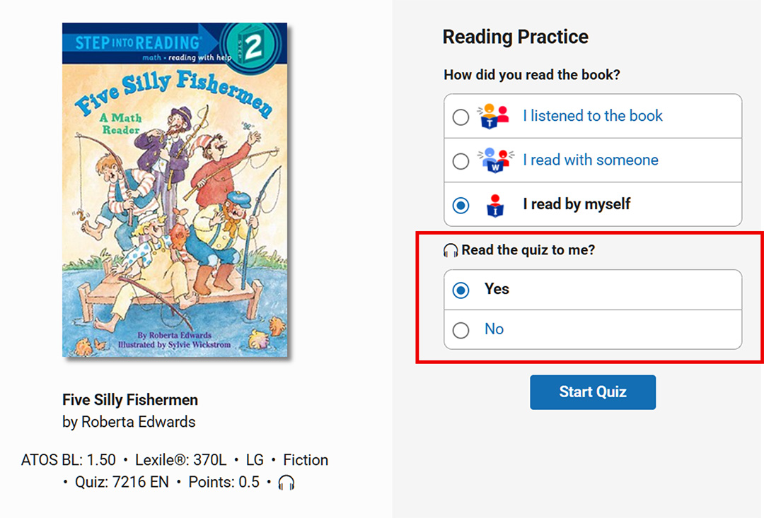 Accelerated Reader now offers full audio coverage for every quiz ...